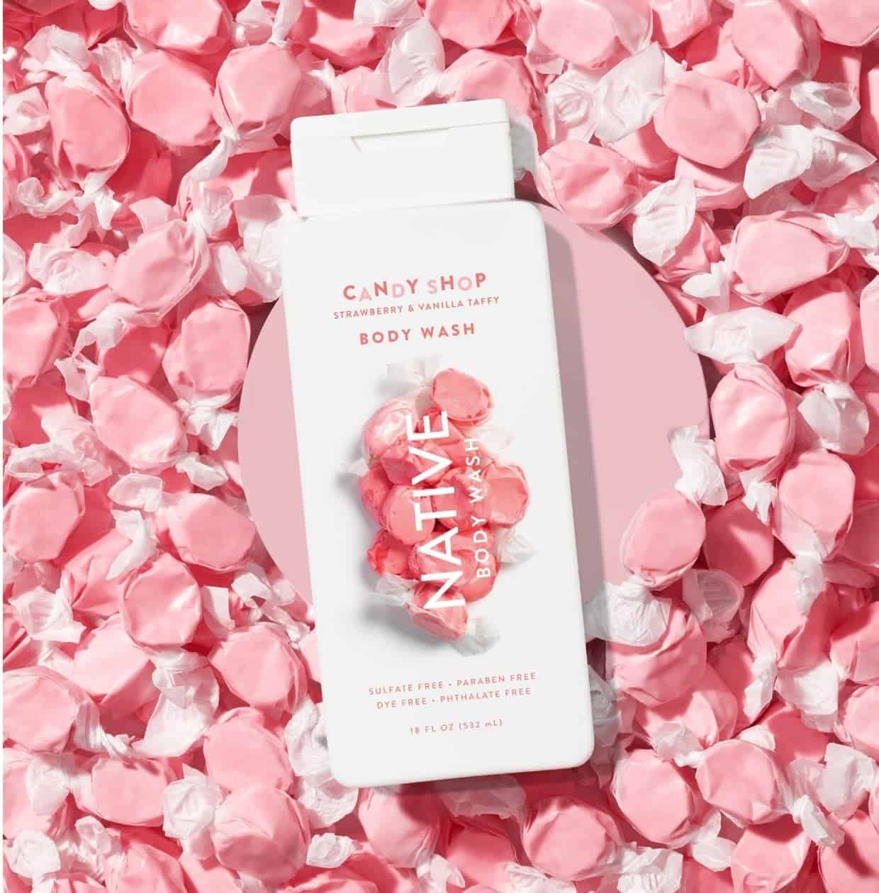 Native Body Wash – Candy Shop Strawberry & Vanilla Taffy – 532mL – Aracelli